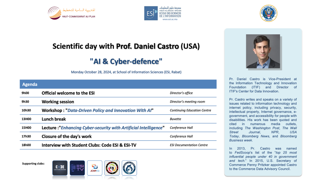 Scientific day with Prof. Daniel CASTRO about “AI & CYBER-DEFENSE ...